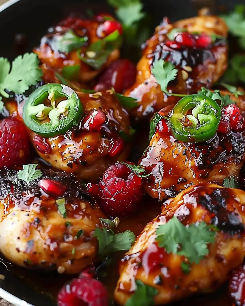 Sweet and Spicy Jalapeno Raspberry Chicken