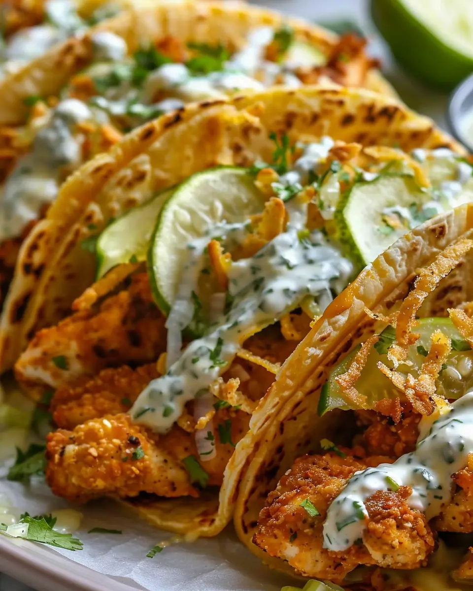Dill Pickle Ranch Smash Chicken Tacos