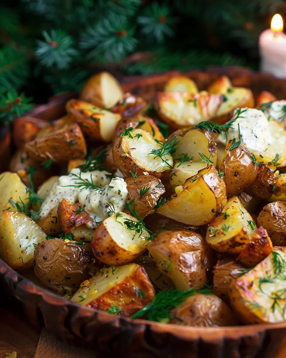 creamy mustard roasted potatoes