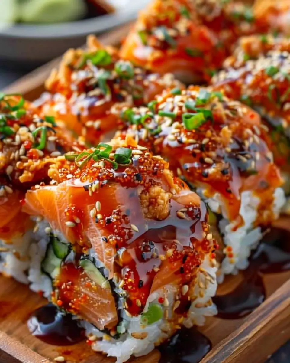 spicy salmon sushi bake