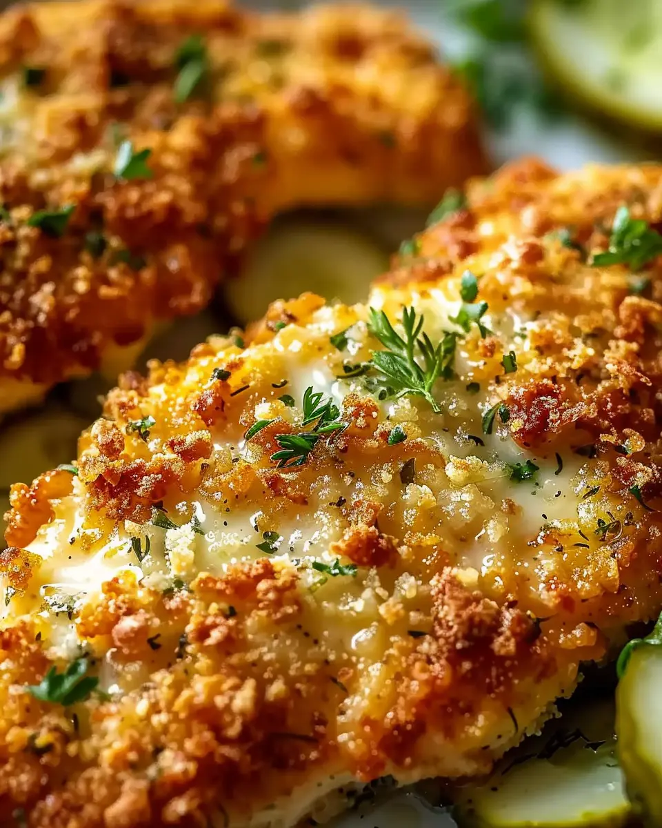 crispy dill pickle parmesan chicken