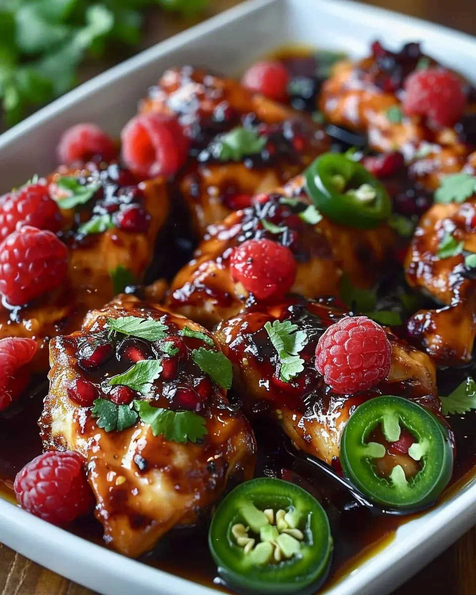 Sweet and Spicy Jalapeno Raspberry Chicken